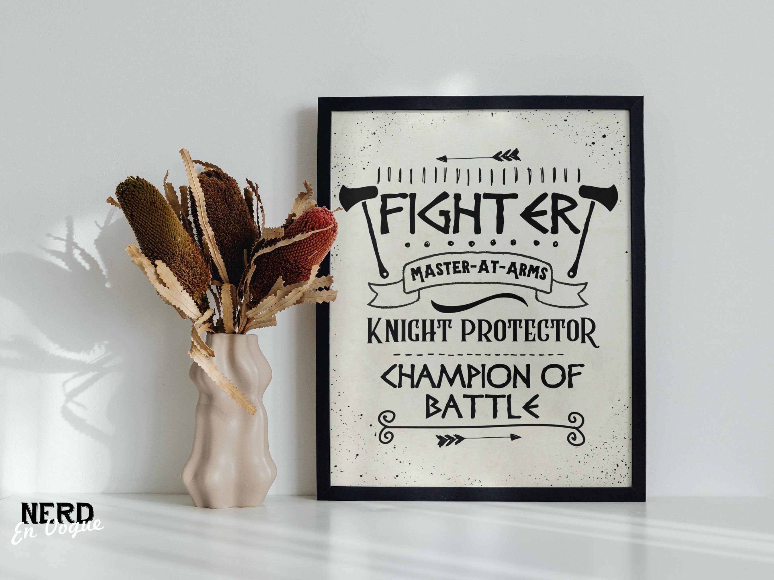 Dnd Poster of Fighter Class for Dnd Player Gift Dungeon - Etsy