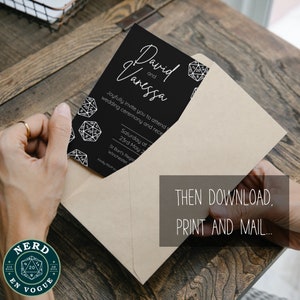 Dnd Wedding Invitation Canva Template, Minimalist D20 Role Playing Game ...