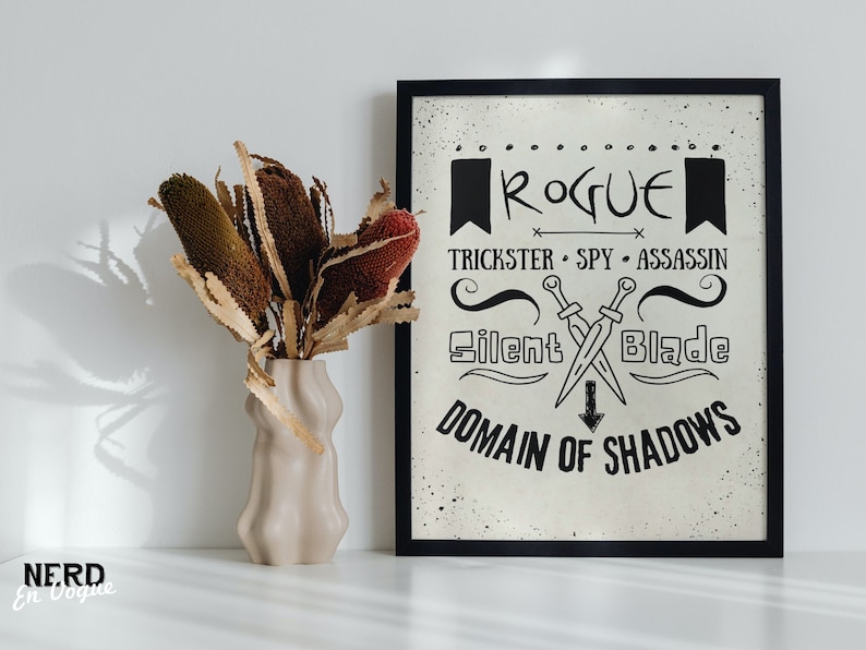 Dnd Poster for Dnd Rogue Class, Dnd Player Gift for DM Ideas, Printable ...
