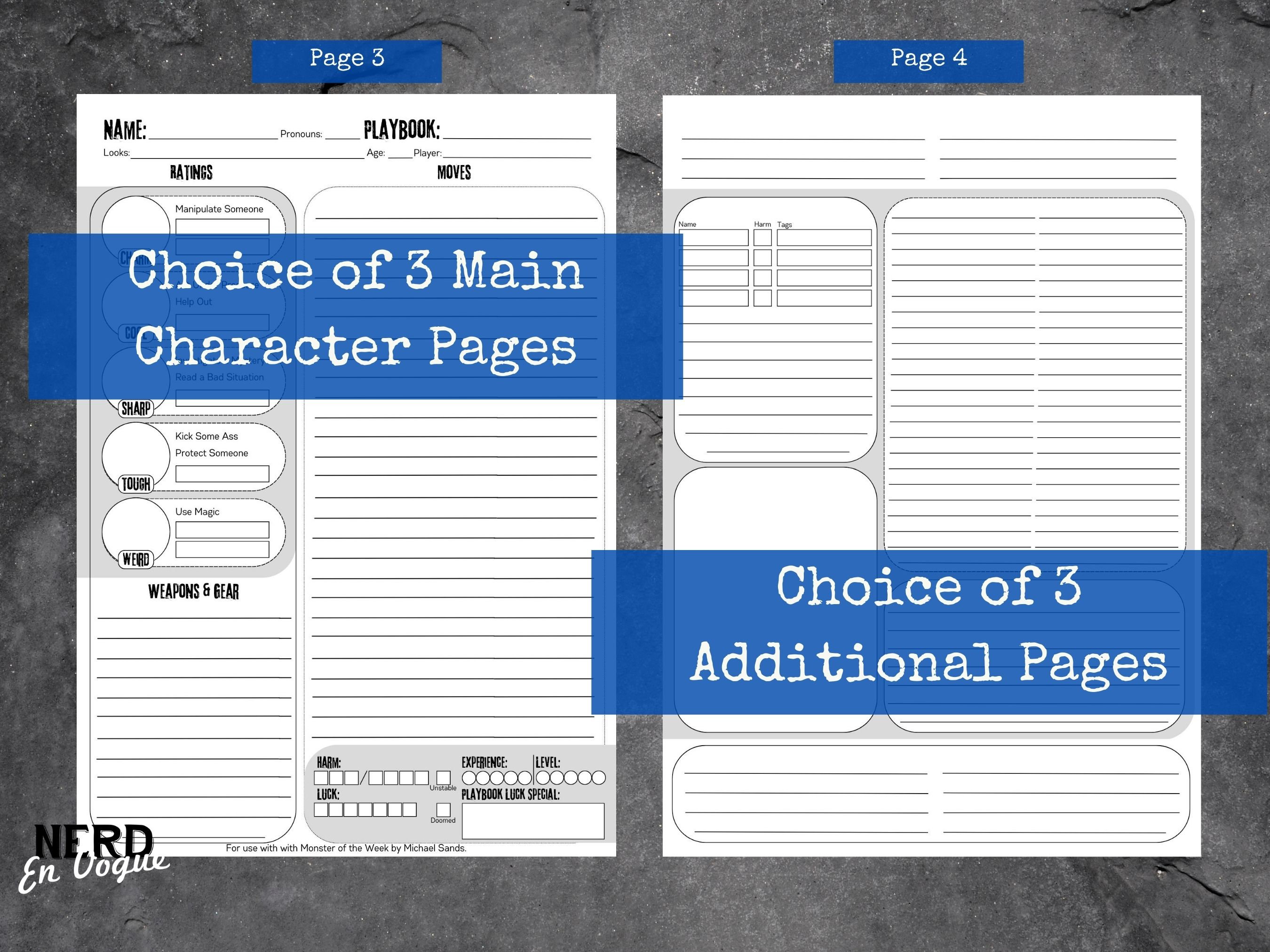 Monster of the Week Character Sheet for the RPG MOTW Hunter - Etsy UK