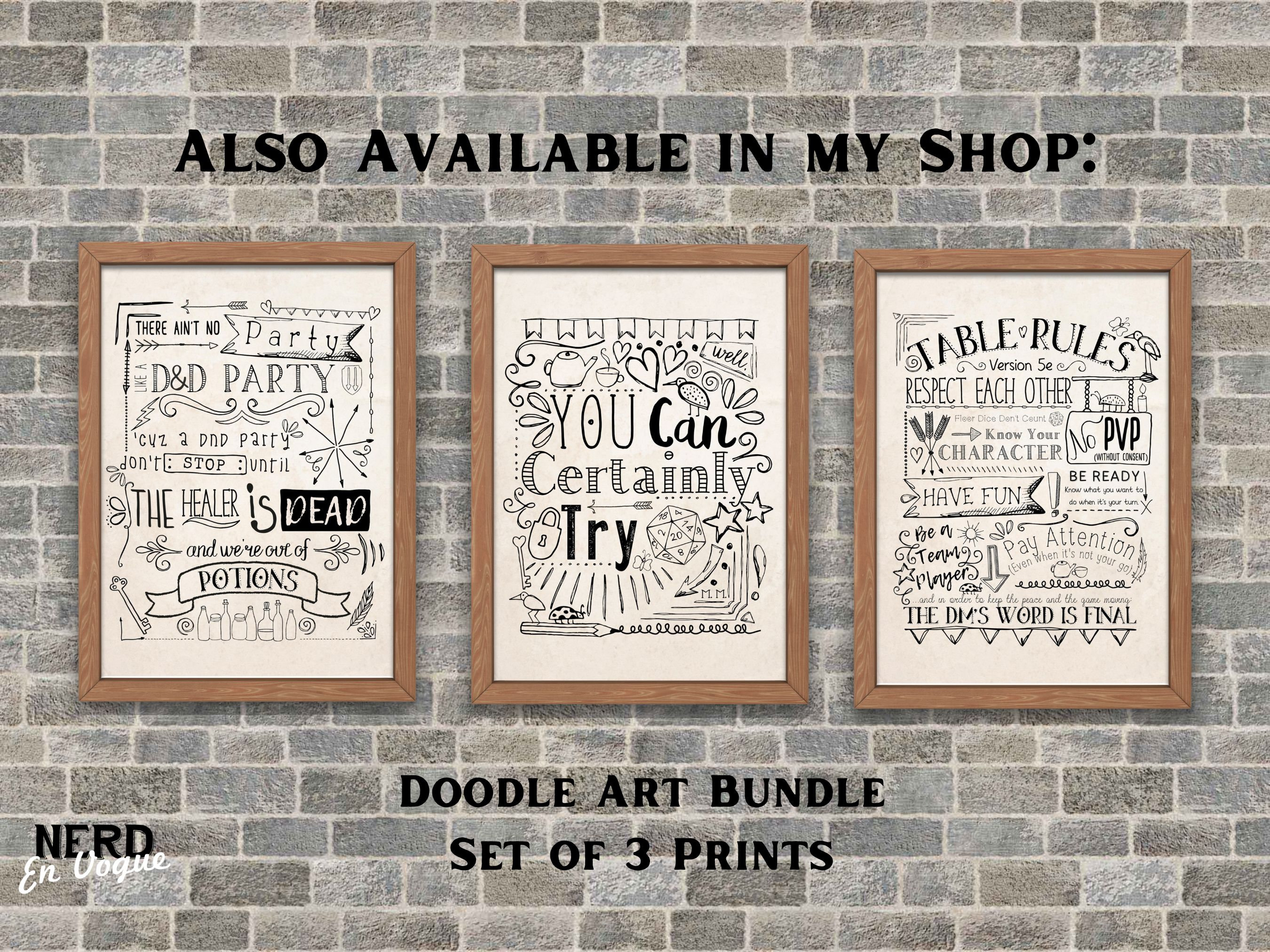 Dnd Poster for Dnd Warlock Class Player Gift Dungeon Master - Etsy