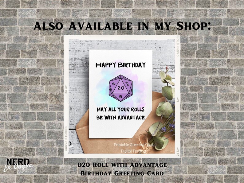 Nerd Stat Block Dnd Card for Dungeon Master Thank You, Dnd Player Gift ...