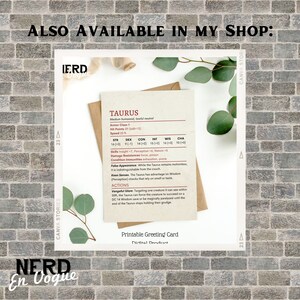 Aries Stat Block Dnd Birthday Card, Astrology Greeting Card for Dungeon ...