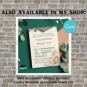 Dnd Wedding Invitation Canva Template Bundle RPG - Etsy UK