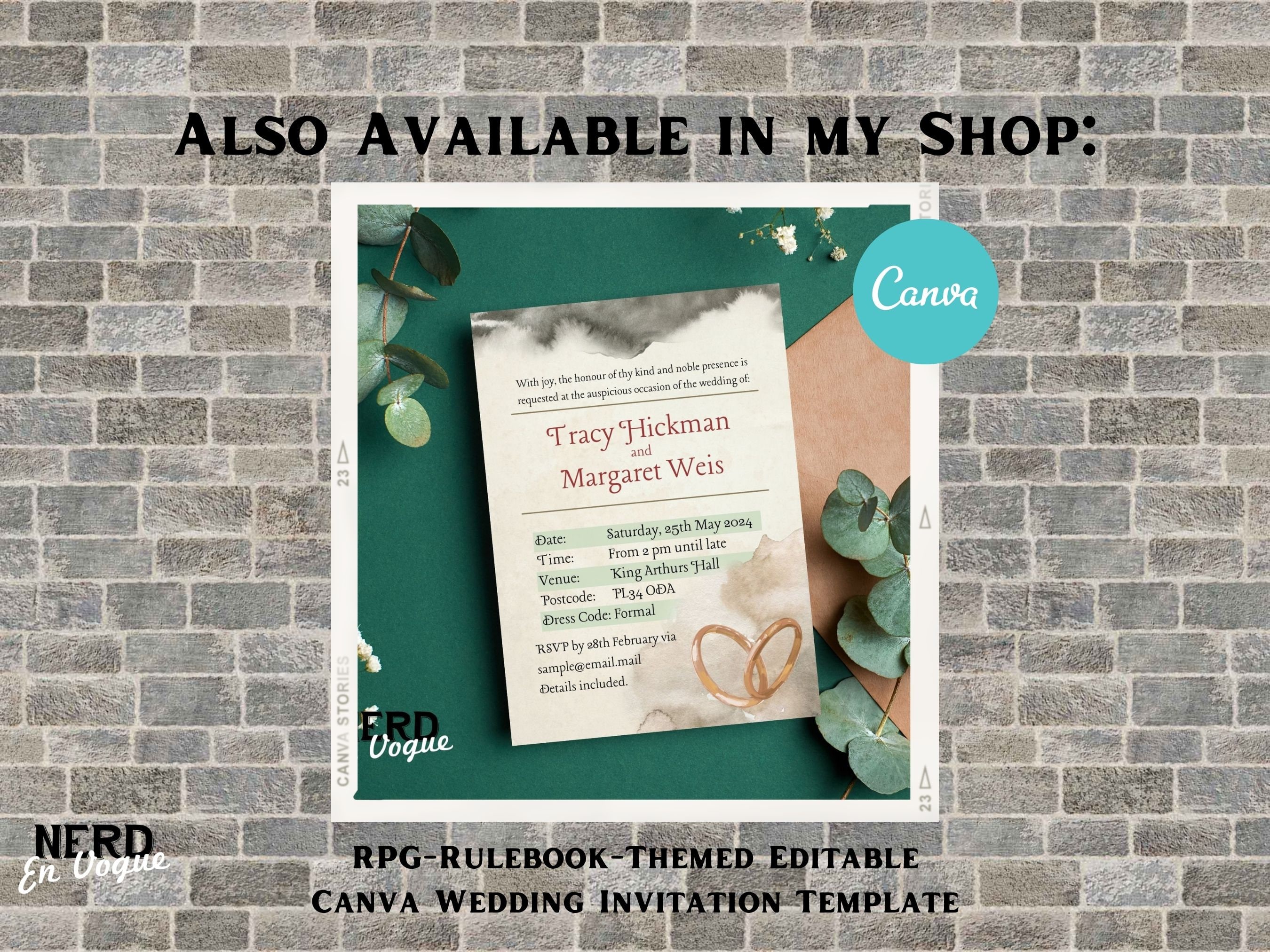 Dnd Wedding Invitation Canva Template Bundle RPG - Etsy UK