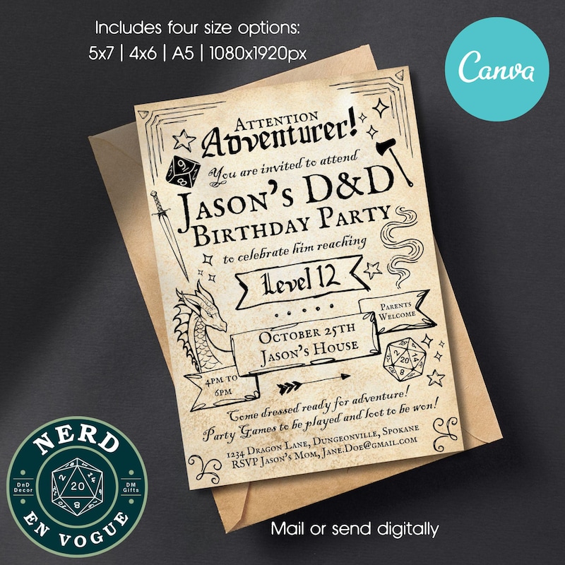 Rpg Poster Template - Etsy