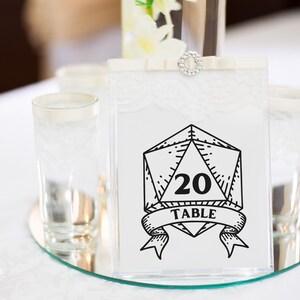 Dnd Wedding Table Numbers Simple D20 Dice Gaming Event RPG - Etsy
