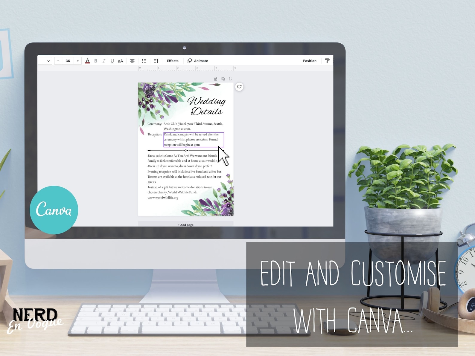 Dnd Wedding Invitation Canva Template Bundle, Watercolour Lavendar D20 ...