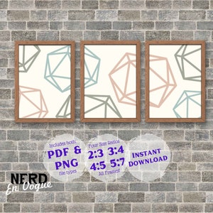 Set of 3 Prints Triptych Wall Art Dnd Posters, Dnd Room Decor for ...