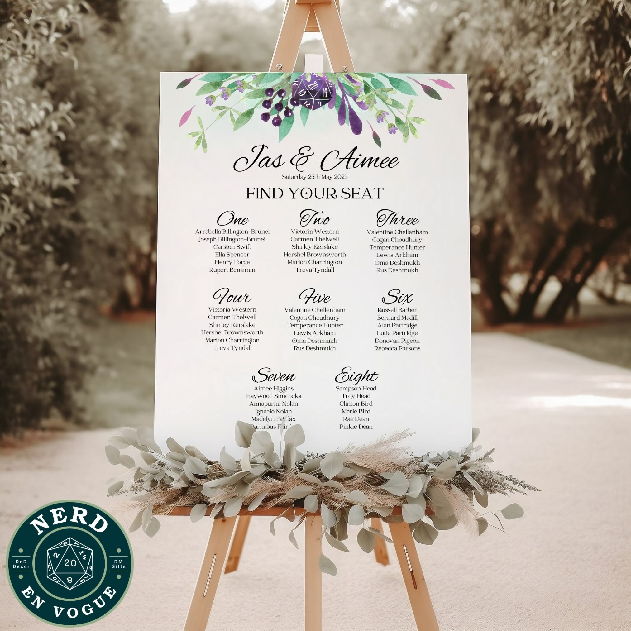 Dnd Wedding Seating Plan Template, DIY Wedding Table Signage, RPG ...