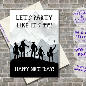 Printable Dnd Birthday Card for Dungeons and Dragons, Players Gift for ...