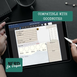 Monster of the Week Character Sheet, MOTW RPG Printables, Goodnotes ...