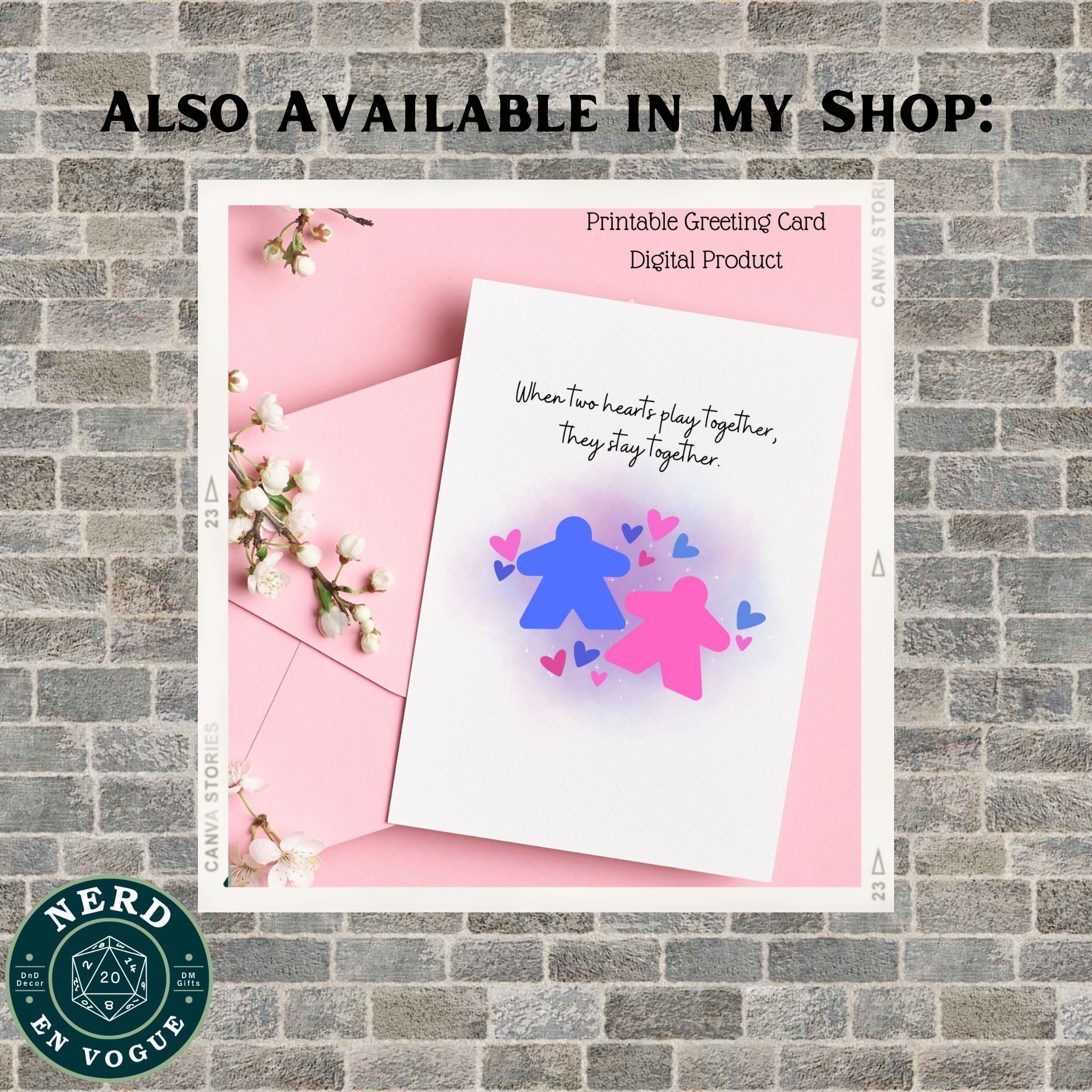 Printable Valentine's Card for Board Game Players, Engagement ...