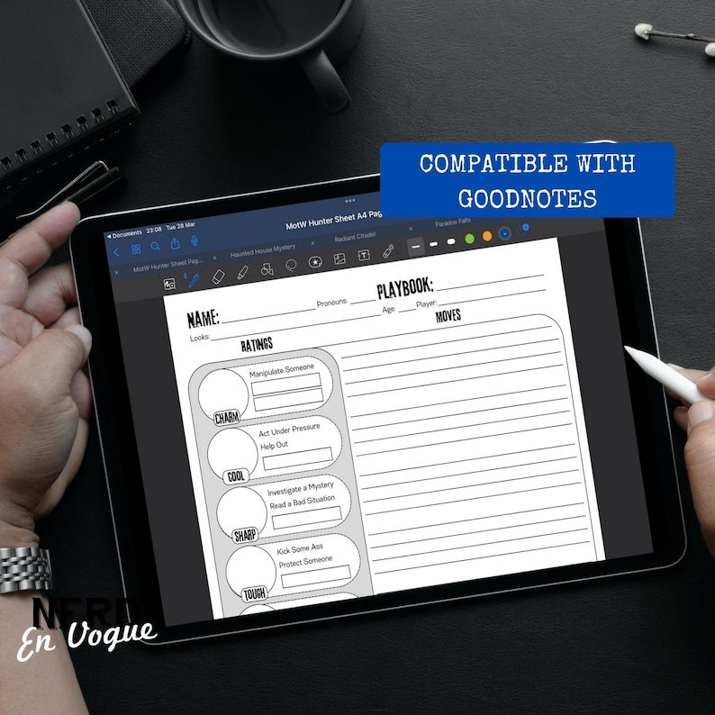 Monster of the Week Character Sheet for the RPG MOTW Hunter Sheet ...