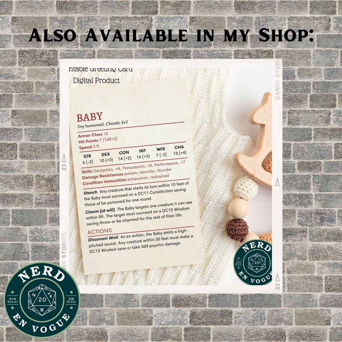 Dnd Baby Announcement Template, Dungeons and Dragons Birth of Baby ...