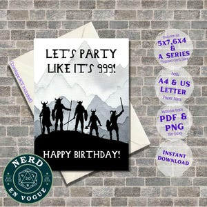 Printable Dnd Birthday Card for Dungeons and Dragons, Players Gift for ...
