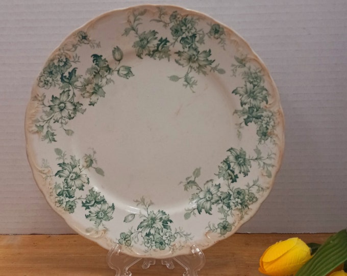 RARE Antique English Semi Porcelain Green Plate, New Wharf Potteries ...