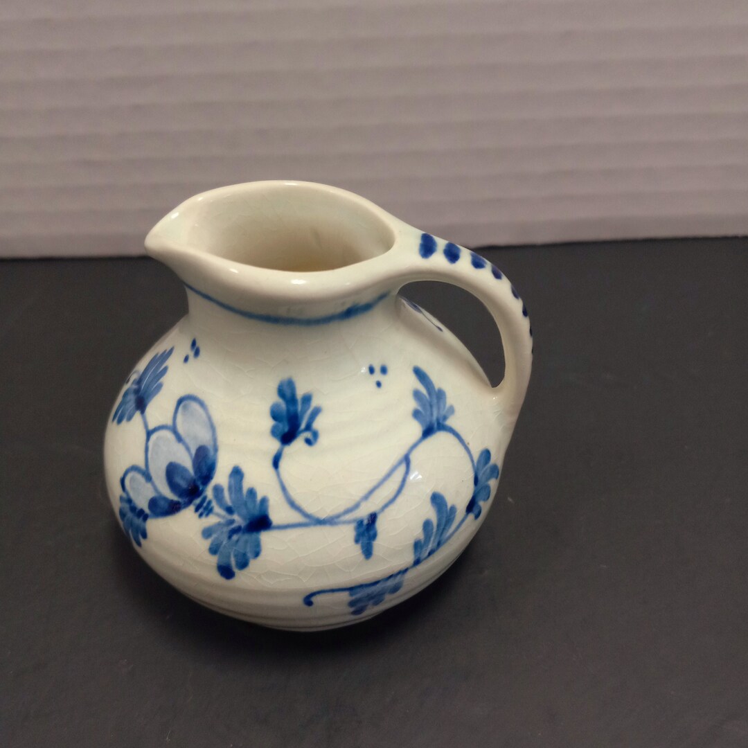 Antique Delft Blauw PZH Mini Pitcher: Dutch Floral Delftware - Etsy