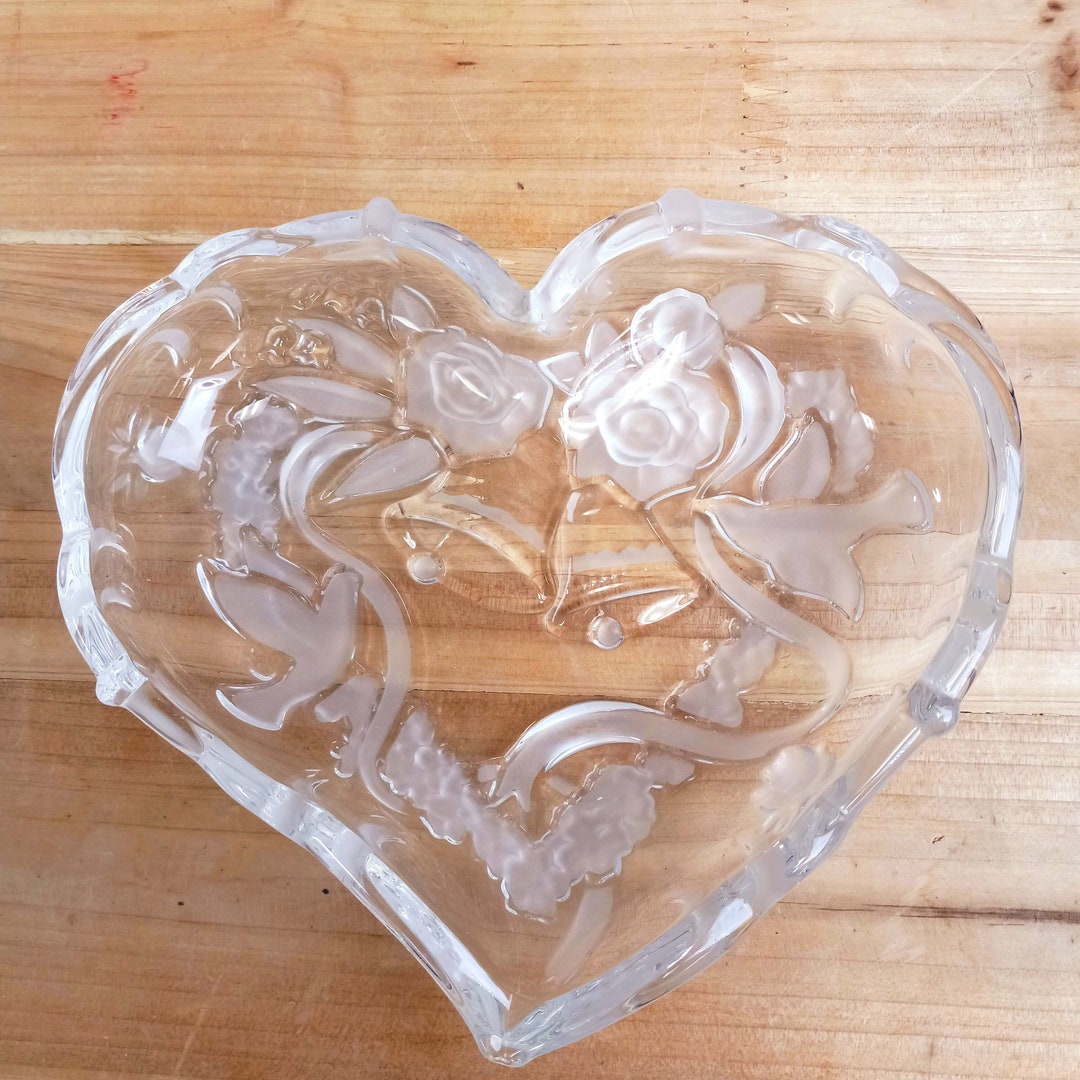 Mikasa Treasured Moments Heart Dish: Wedding Bells Crystal Decor - Etsy