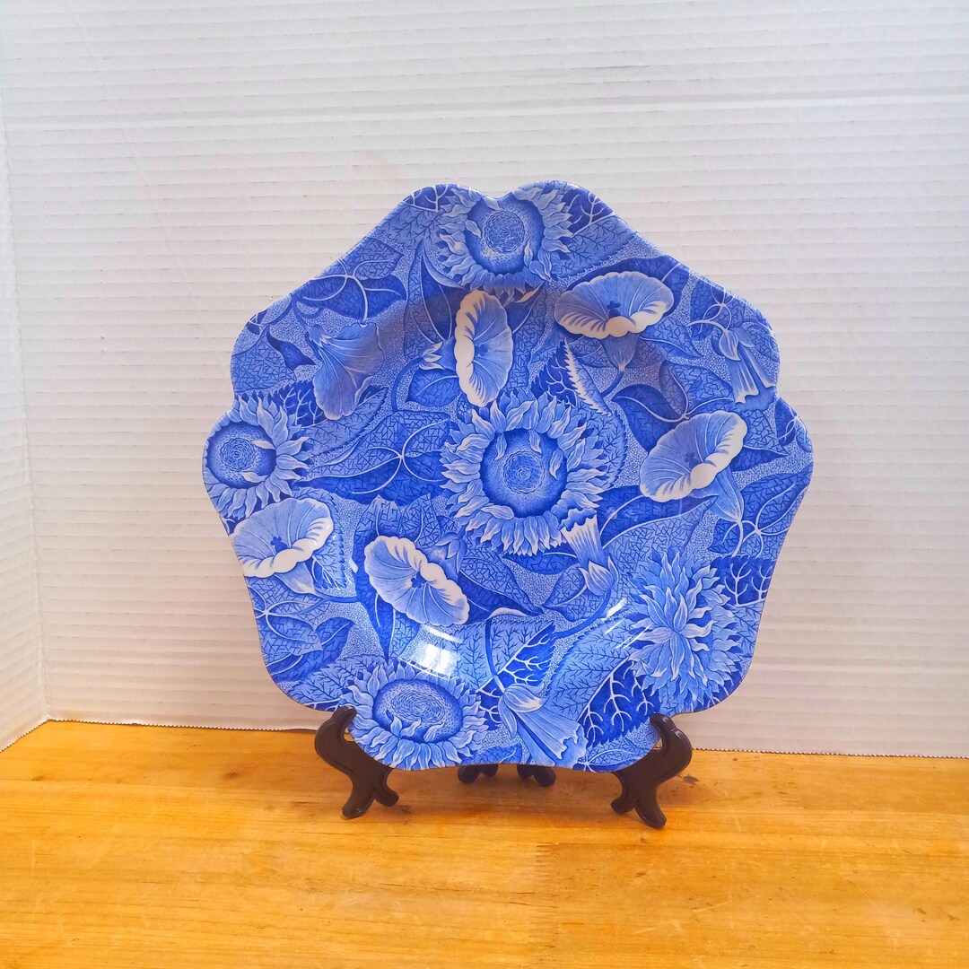 Spode Blue Room Sunflower Luncheon Plate Scalloped, Spode Blue ...