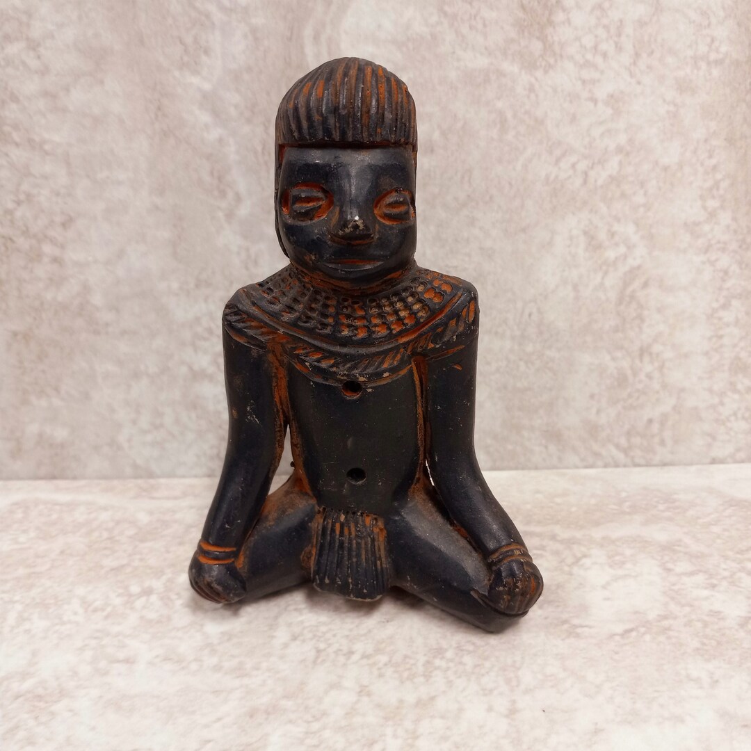 Vintage Terracotta Aztec Warrior Statue: Mid-century Primitive Decor - Etsy