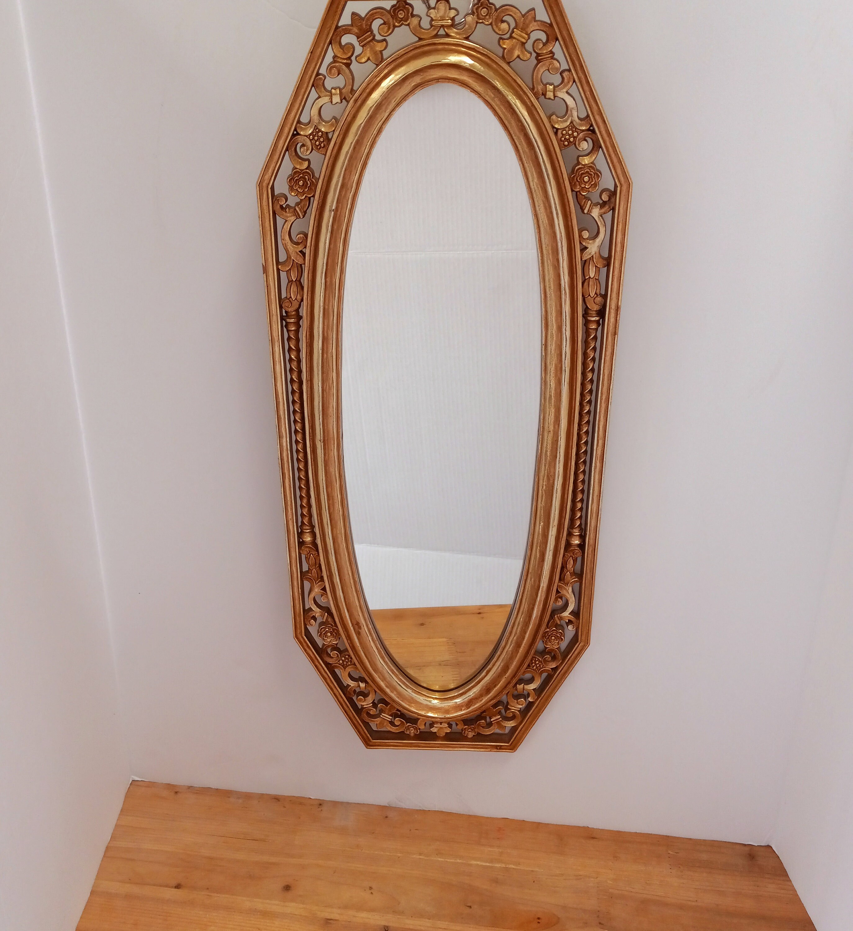 Vintage Syroco Hollywood Regency Mirror, 1950s Mirror Rococo Golden ...