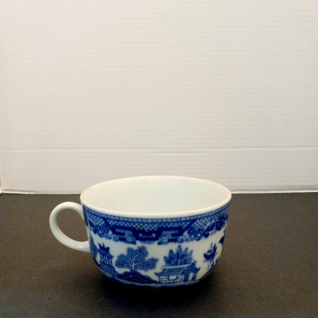 Vintage Blue Willow Teacup Jumbo Size Made in Japan, Blue and White ...