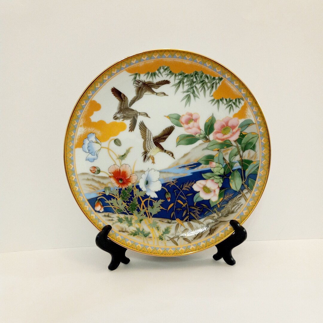 Vintage Plate Ducks on Lake, Japanese Plate Birds, Farmhouse Decor ...
