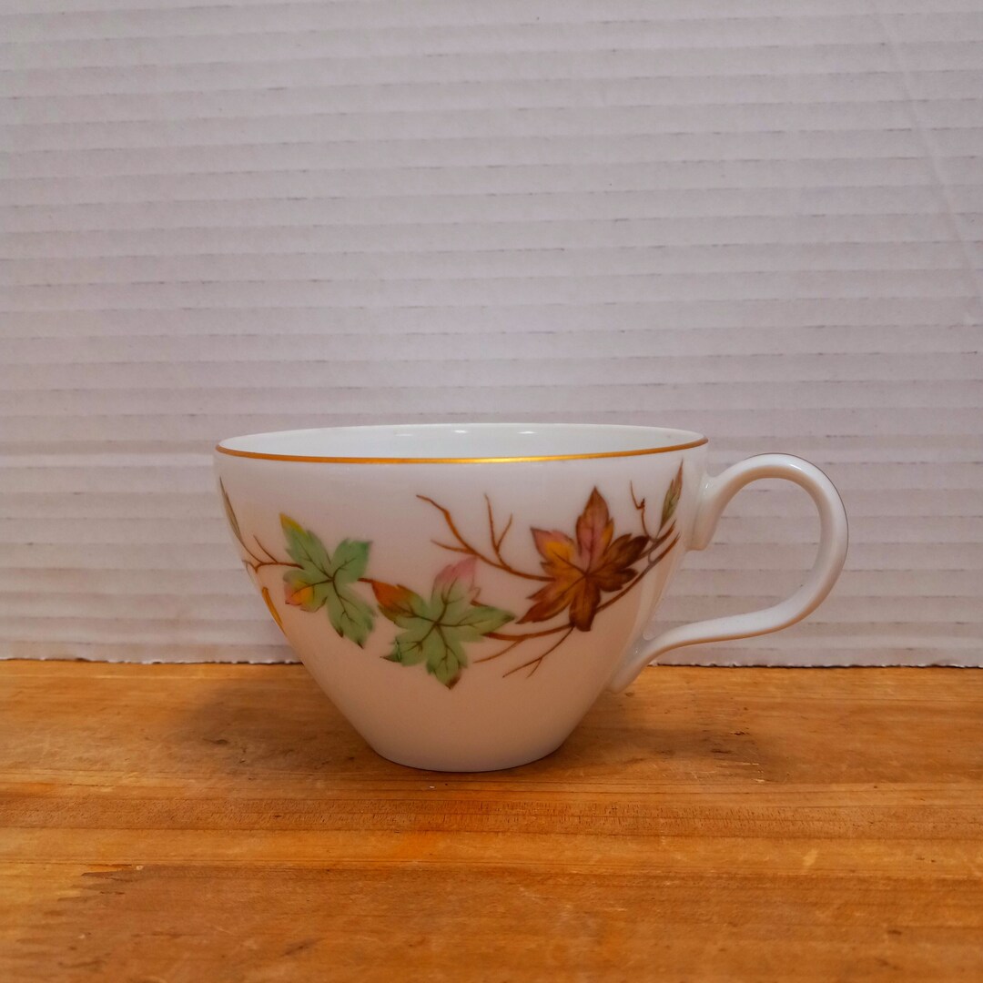 Vintage L&M China Teacup W/t Brown and Green Leaves, Teacup Fall Leaves, Fall Decor, Farmhouse ...