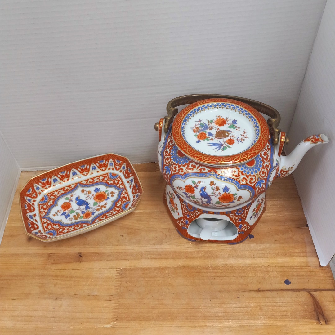Ming Teapot, Brazier and Cookie Plate, AK Kaizer Ming Tea Set, Asian ...