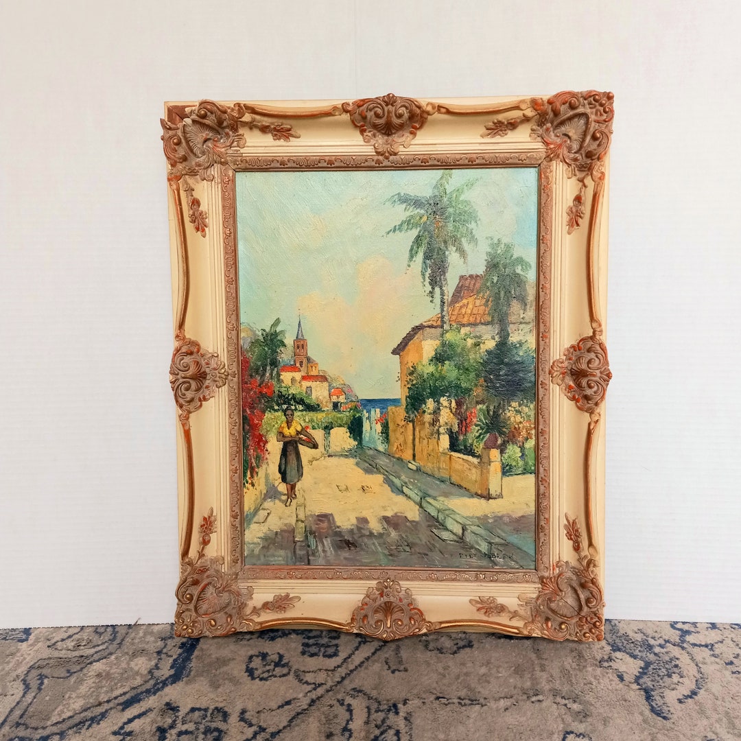 Piet Van Beek Mid Century Painting Coastal Scene Oil on Canvass ...