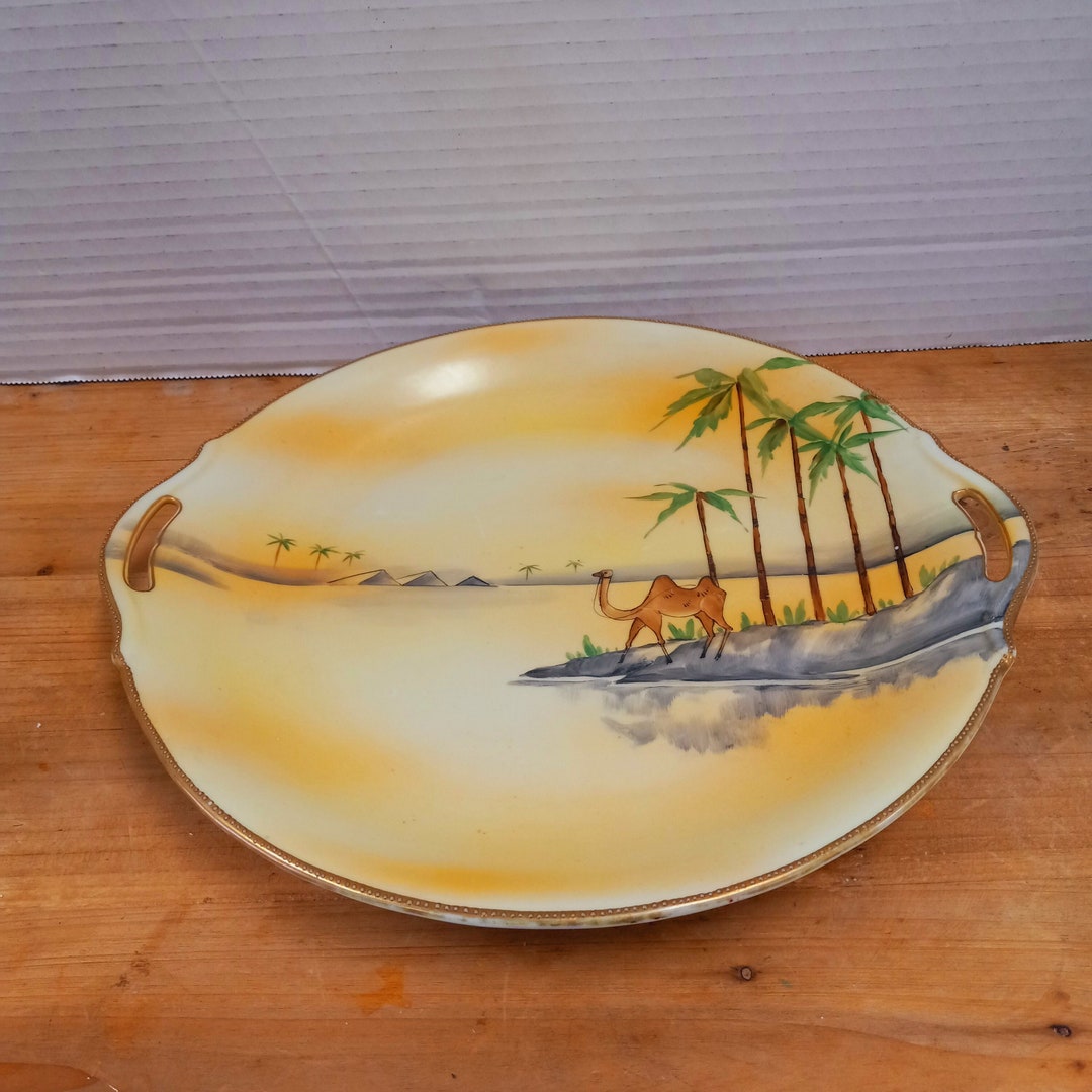 Antique Nippon Handled Plate Camel in Desert, Antique Nippon Platter ...