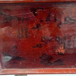 Antique Chinese Presentation Box Hide Covered With Figural Scenes ...