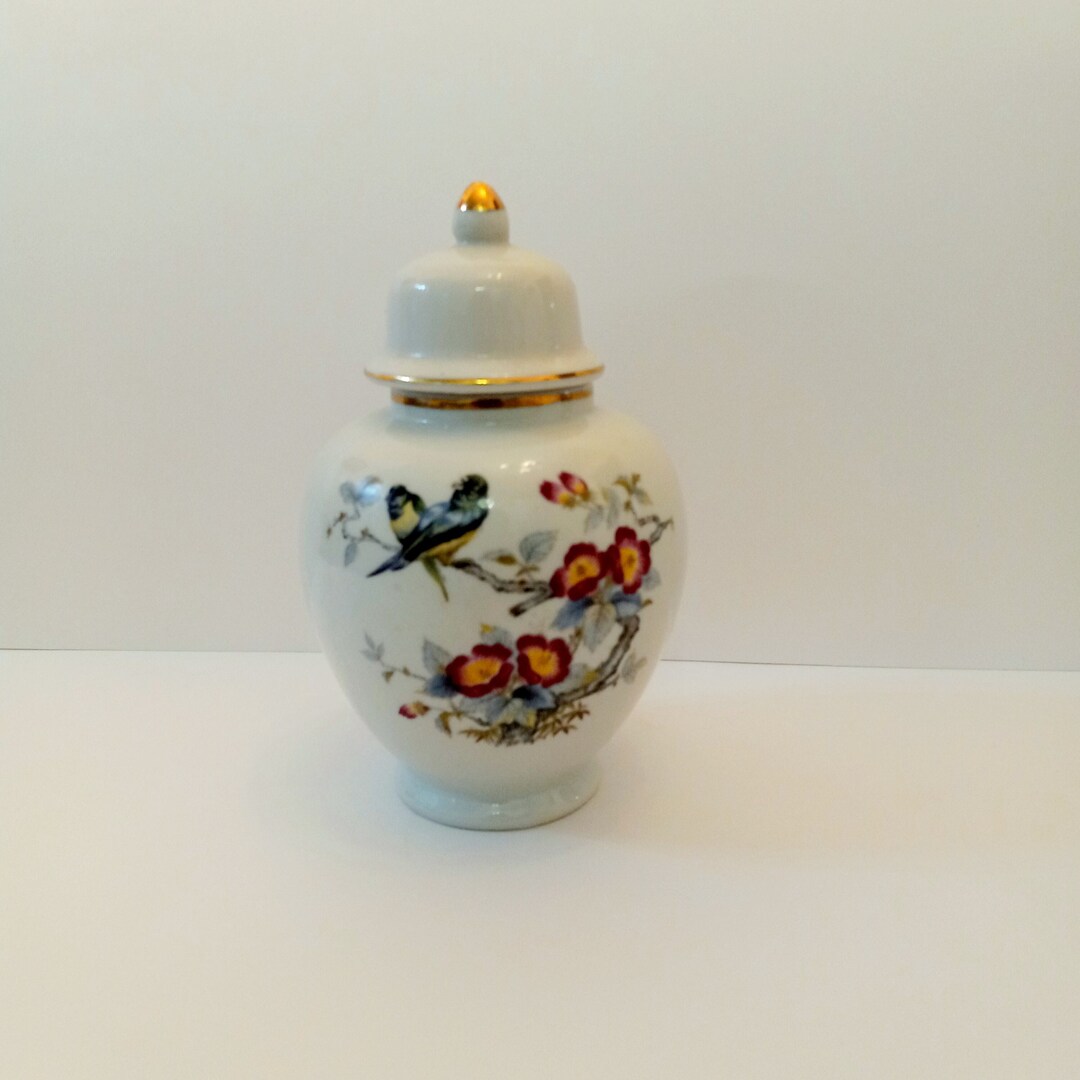 Vintage Andrea by Sadek Bird Ginger Jar: Small Porcelain Cottage Decor ...