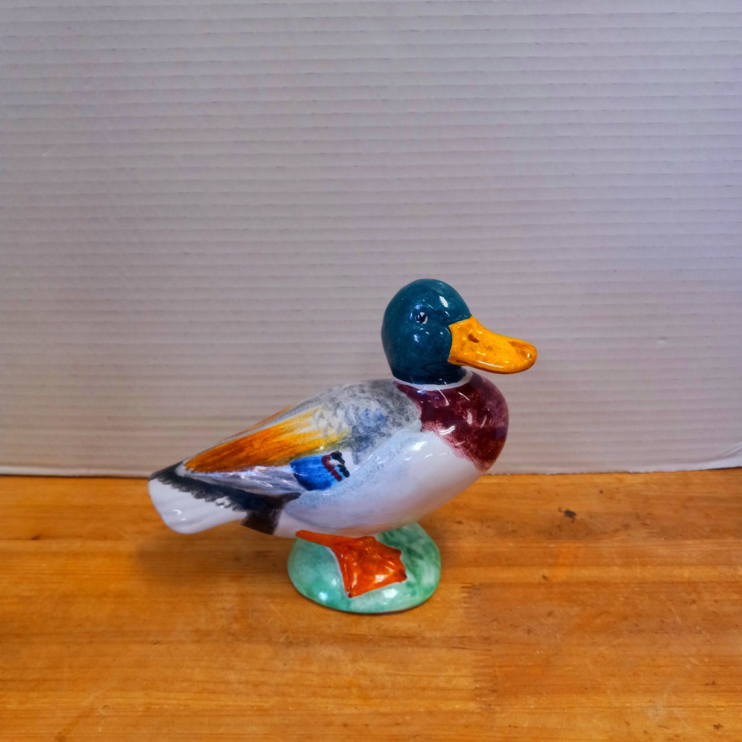 Vintage Mallard Duck Figurine Made in Italy, Mallard Duck Statue From ...