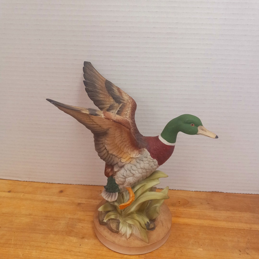 Vintage Mallard Duck Figurine, Large Mallard Duck Figurine, Collectible ...