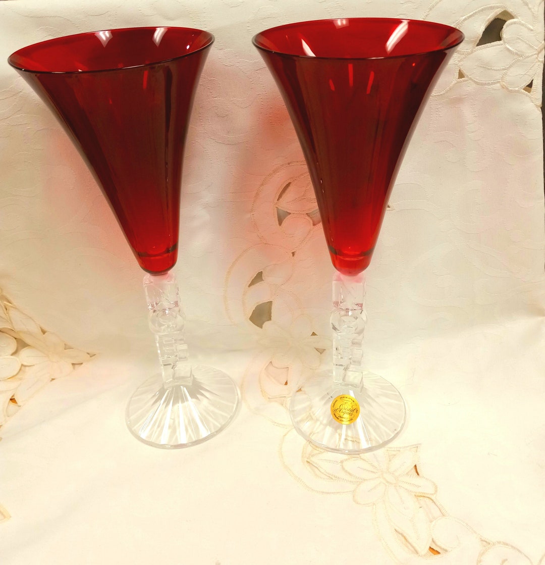 Vintage Crystal Glasses Noel Crystal Glasses Set of 2 - Etsy