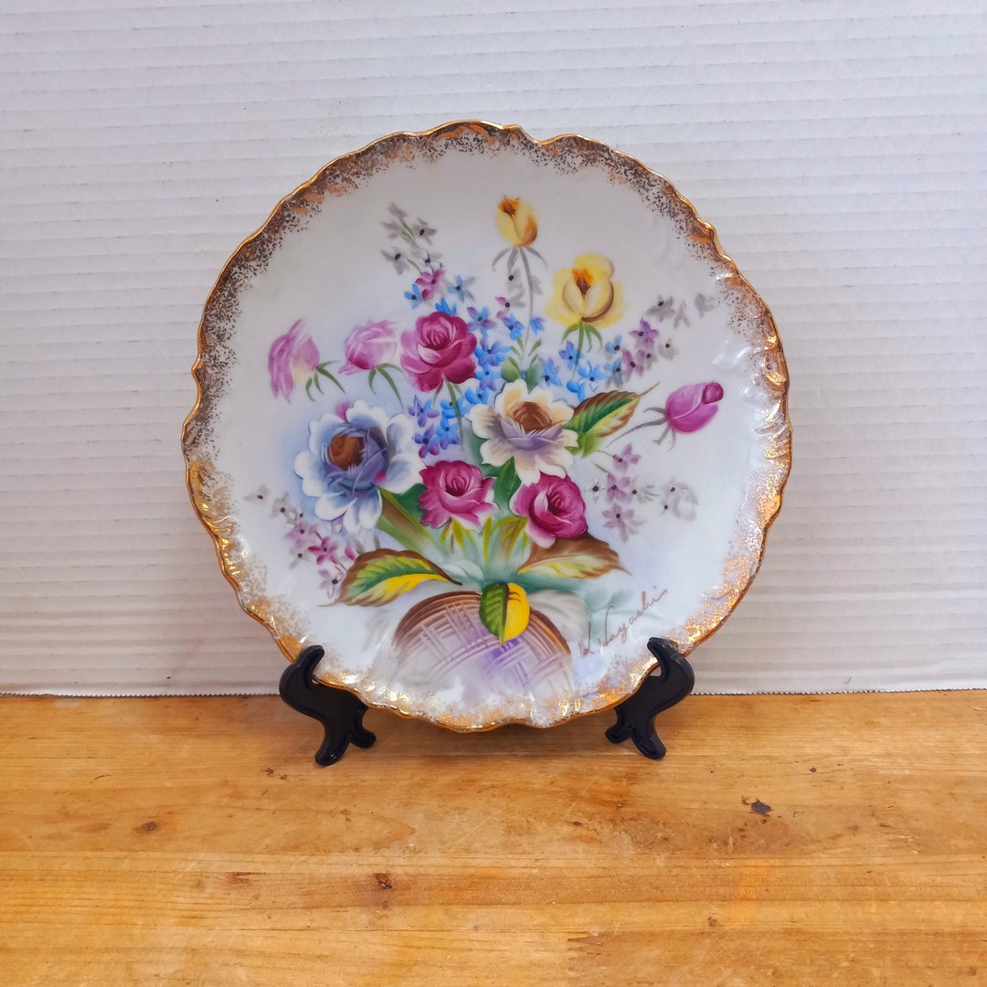 Vintage Floral Wall Plate, Floral Decor, Cottage Decor, Farmhouse Decor ...