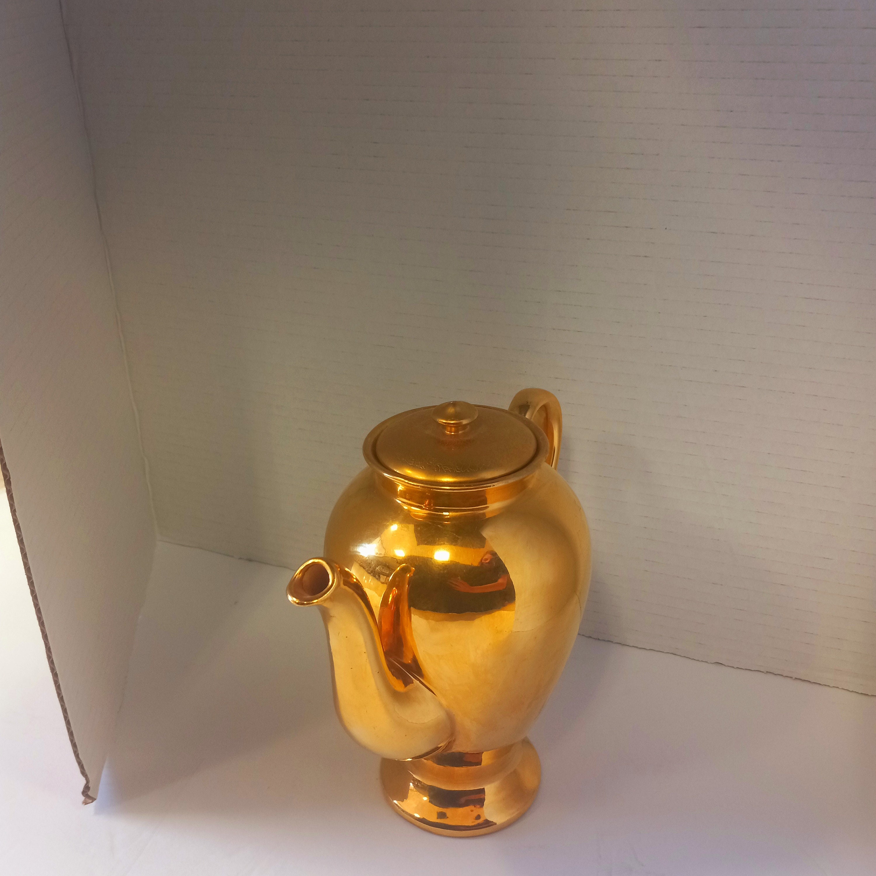 Vintage 24K Gold Plated Porcelain Teapot 24K Gold Plated - Etsy