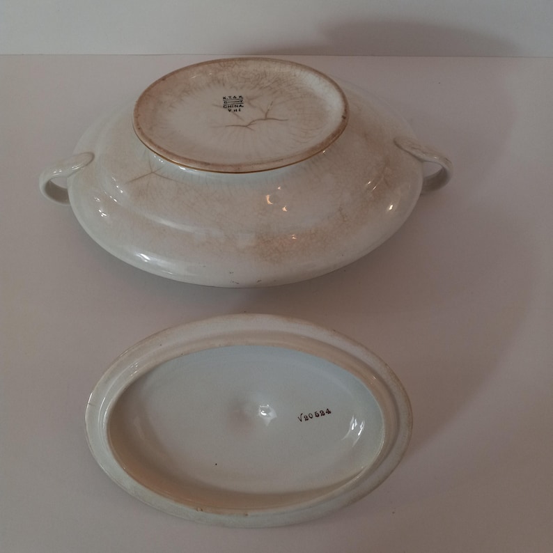 Antique Knowles, Taylor & Knowles Casserole: Semi Porcelain Soup Tureen ...
