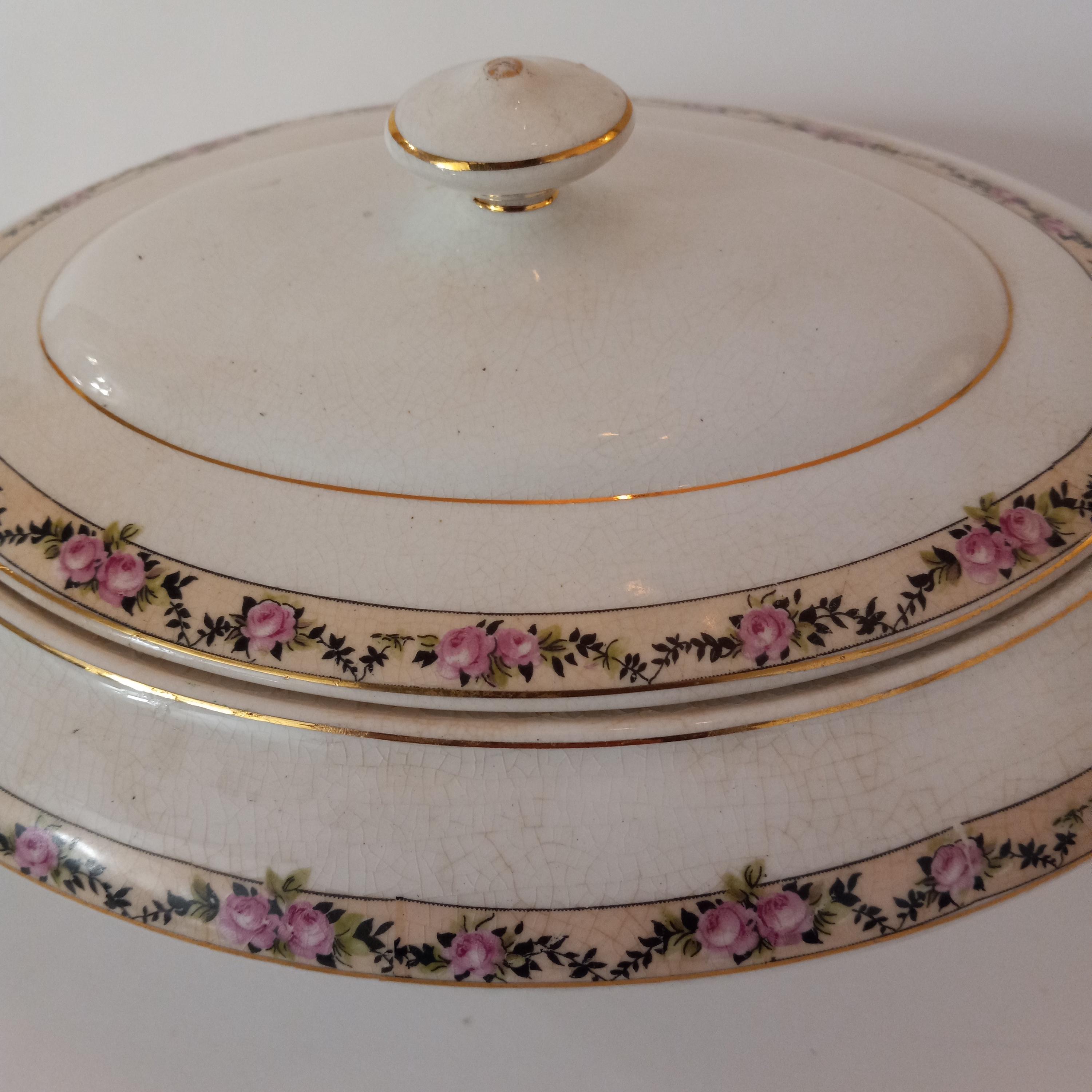 Antique Knowles, Taylor & Knowles Casserole: Semi Porcelain Soup Tureen ...