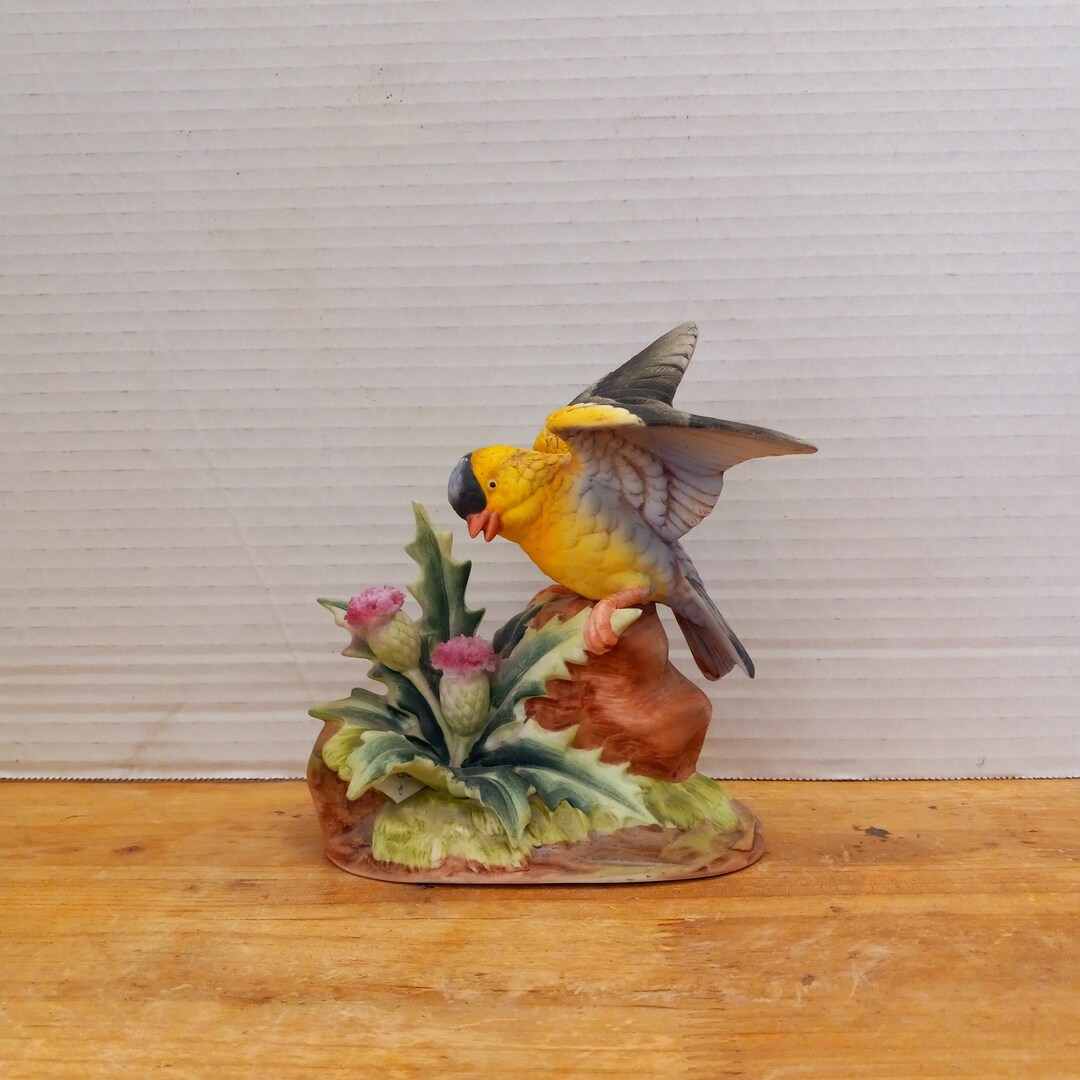 Bird Figurine Gold Finch by Andrea by Sadek, Yellow Bird Figurine ...