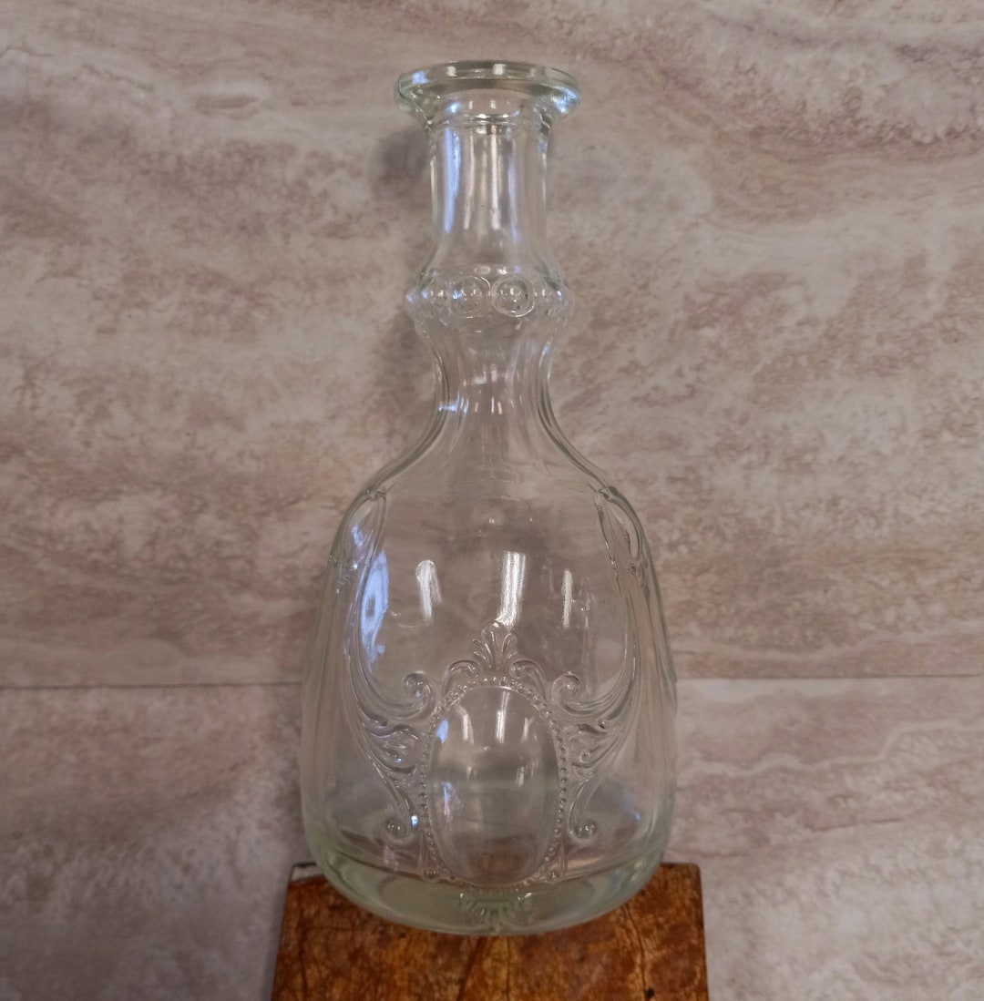 Vintage Clear Glass Bottle Antique Style, Apothecary Style Bottle ...