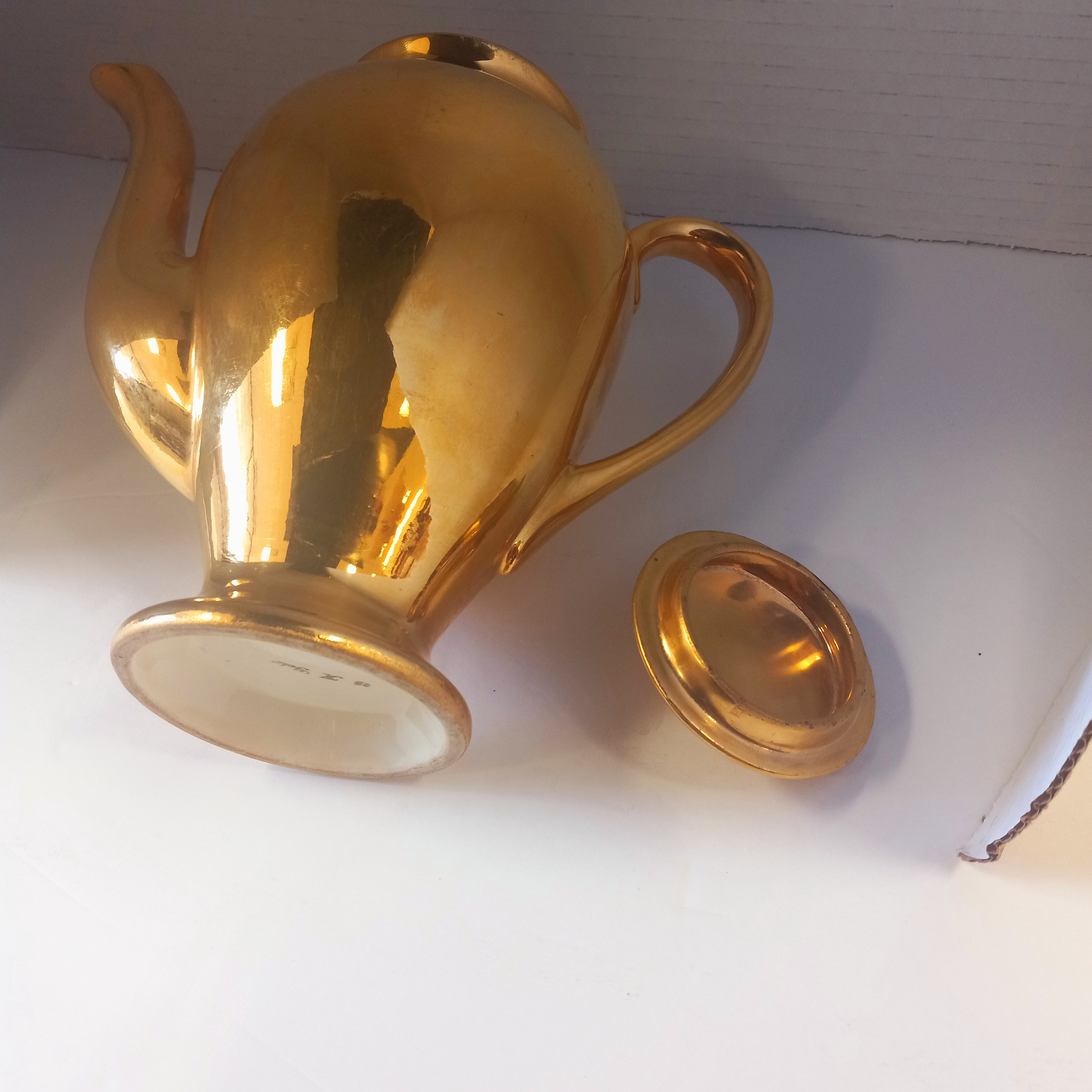 Vintage 24K Gold Plated Porcelain Teapot 24K Gold Plated - Etsy