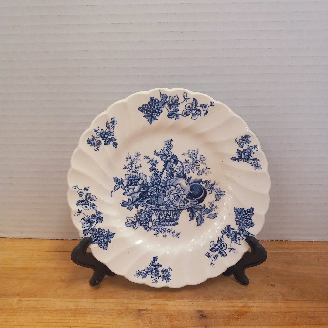 Vintage Myott Son&co Bountiful Saucer, Myott Blue Transferware Dessert ...