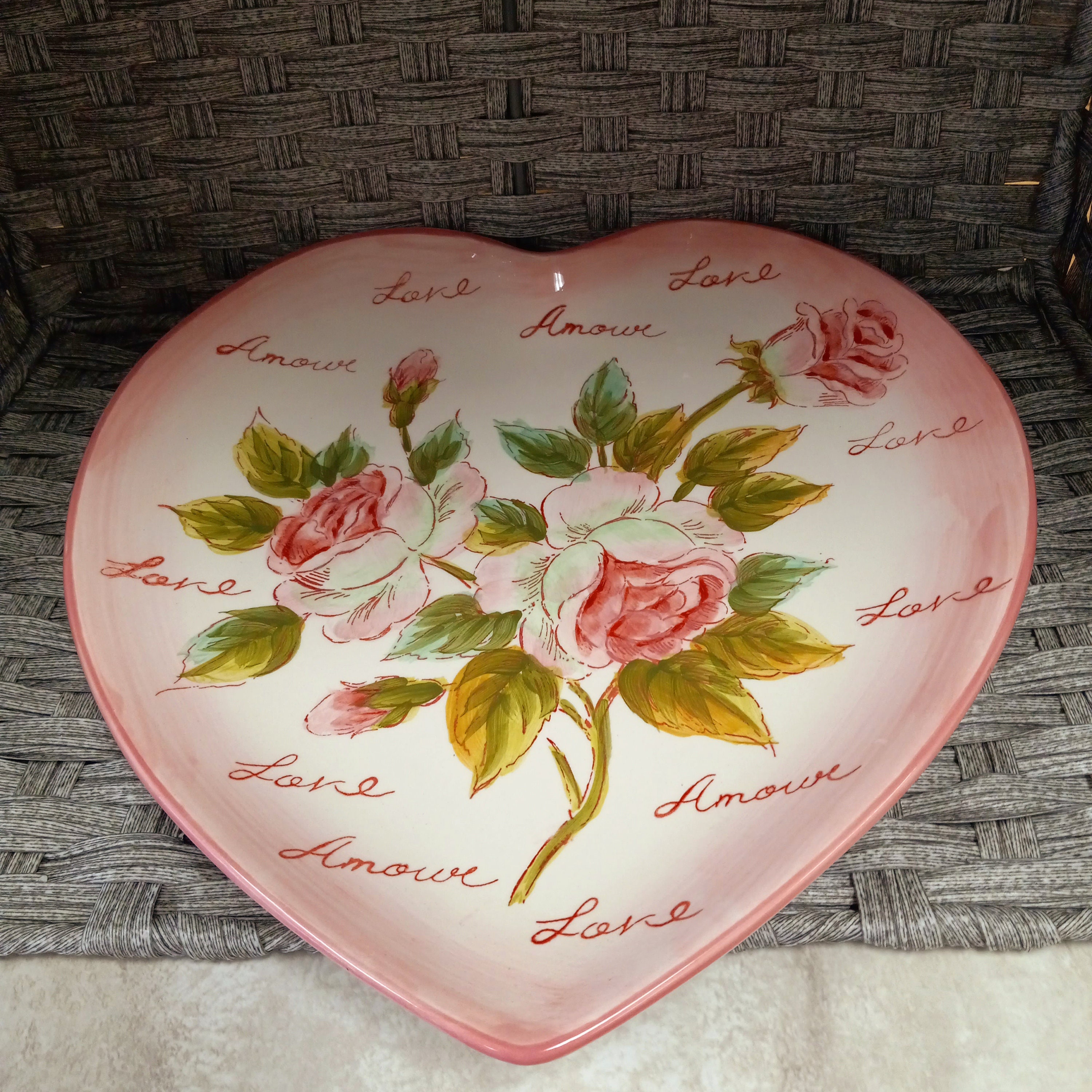 Heart Plate Roses, Love Plate, Romantic Gift, Valentine's Day Gift ...