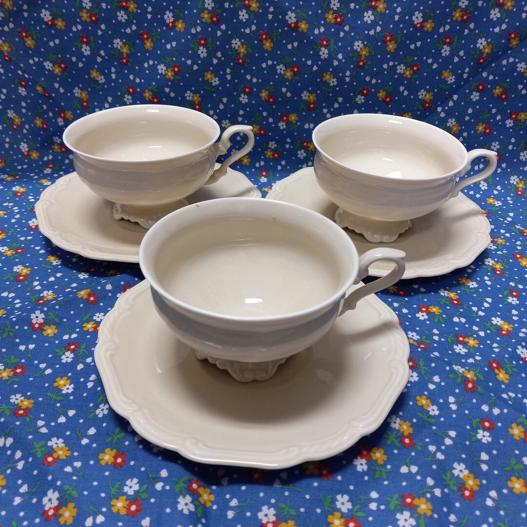 Antique Teacups Bavaria, Set of 3, PMR Jaeger & CO Demitasse Teacups ...