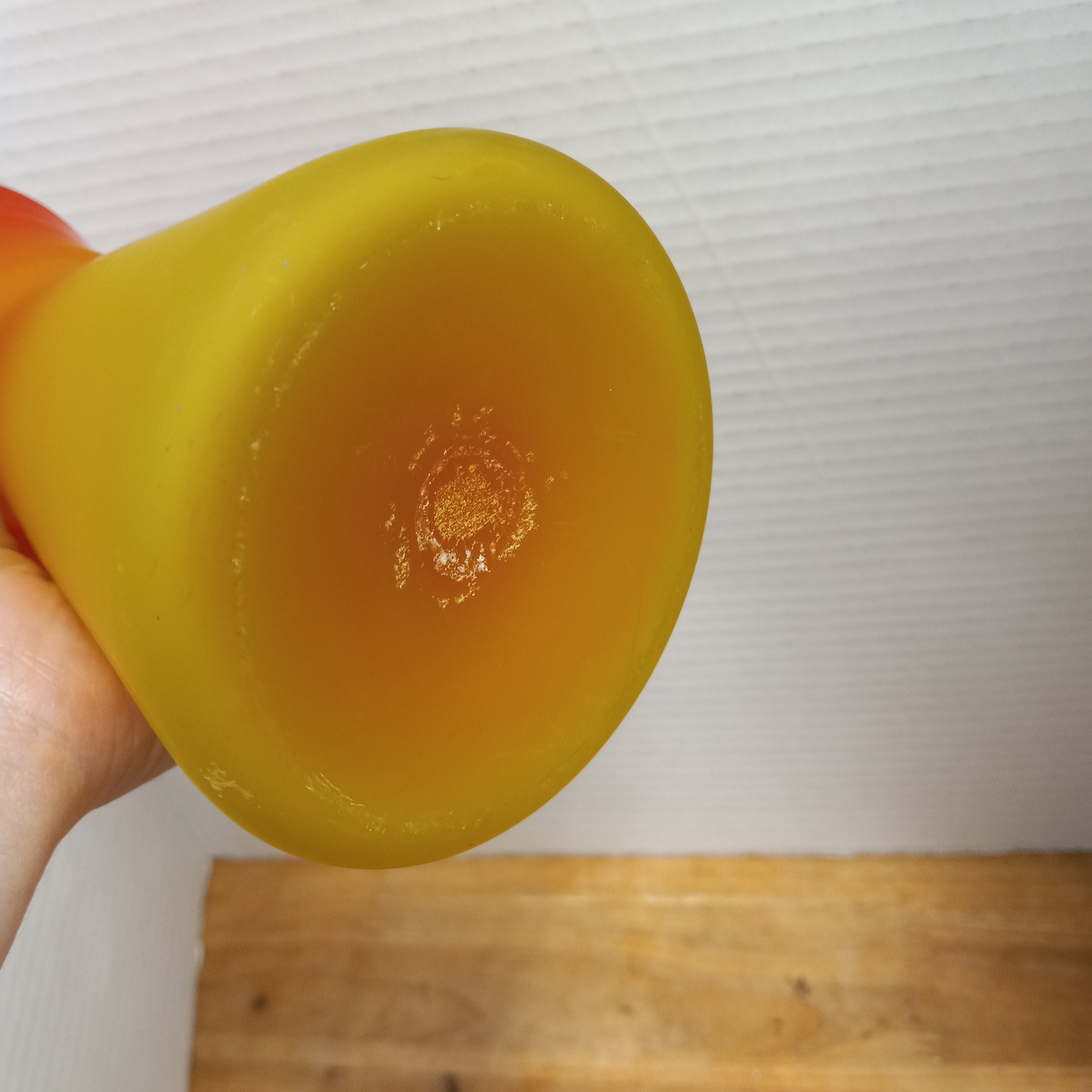 Vintage Blenko Style Amber Glass Vase, Mid Century Modern Hand Blown ...