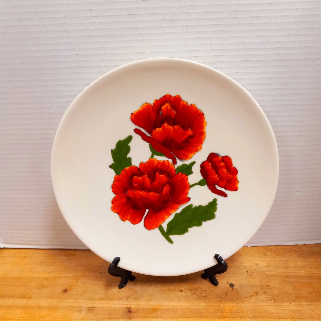 Vintage Ceramic Dinner Plate: Cottagecore Poppy Decor (10 Inch) - Etsy