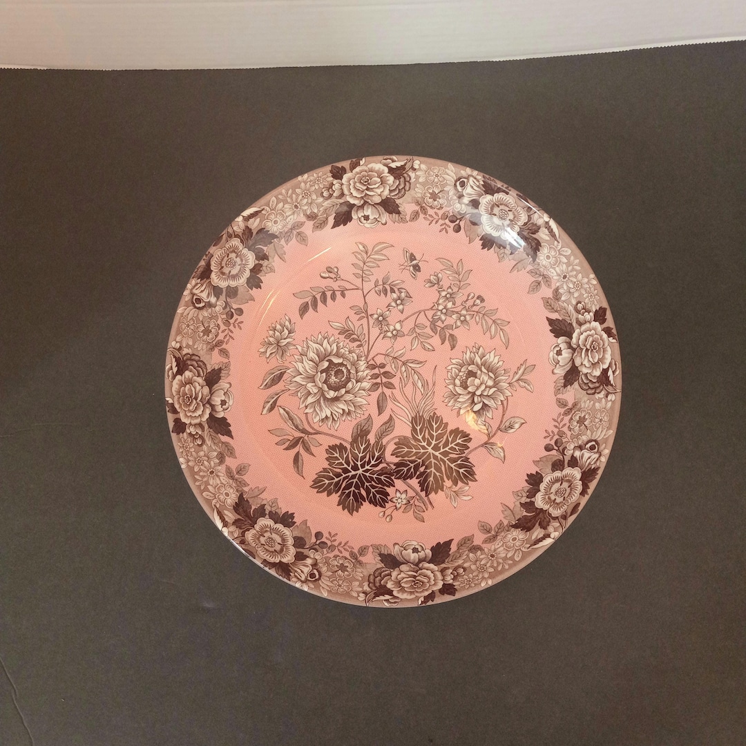 Vintage Spode Pasta Bowl Jasmine in Brown and Pink, Spode Serving Plate ...
